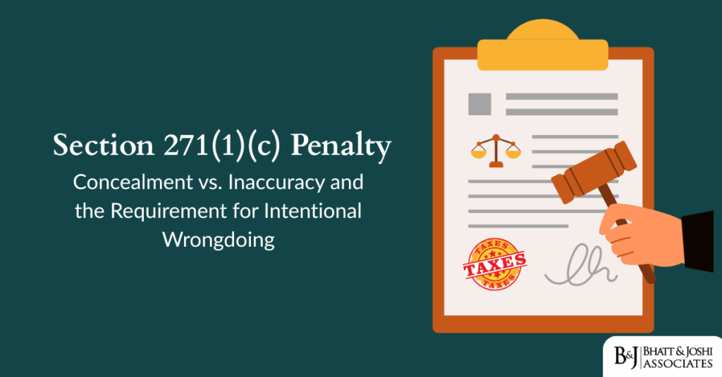 Section 271(1)(c) Penalty in Detail: Concealment vs. Inaccuracy and the ...